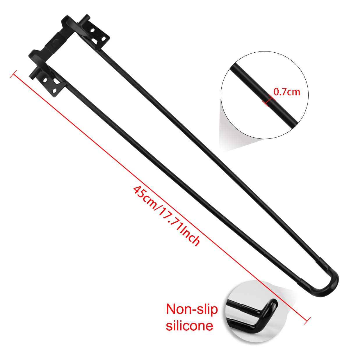 Enenes 17.7 Inch Folding Table Legs, 4 PCS Black Foldable Hairpin Table Legs, Height Heavy Duty Easy Install Folding Coffee Table Leg