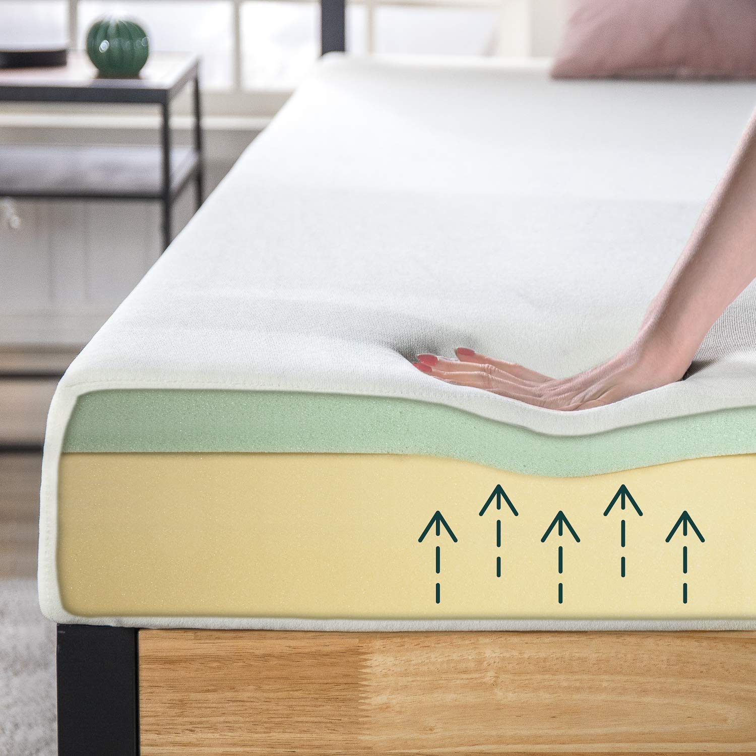 ZINUS 6 Inch Ultima Memory Foam Mattress / Pressure Relieving / CertiPUR-US Certified / Mattress-in-a-Box and Lorrick Metal Platform Bed Frame / Mattress Foundation / Easy, Bolt Free Assembly, Full