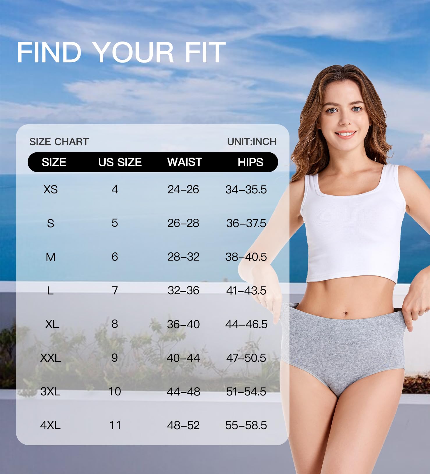 HAVVIS Women's Briefs Underwear Cotton High Waist Tummy Control Panties Rose Jacquard Ladies Panty Multipack (Briefs 03-5 Pack - 3black,2grey, Large)