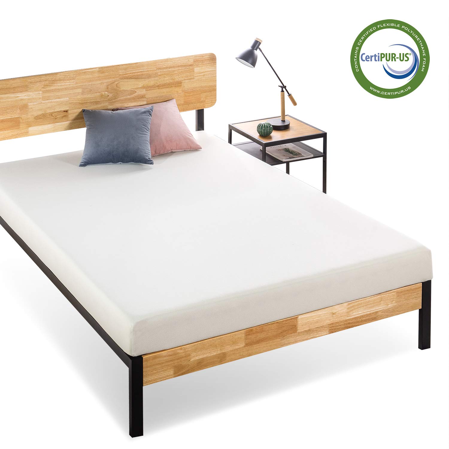 ZINUS 6 Inch Ultima Memory Foam Mattress / Pressure Relieving / CertiPUR-US Certified / Mattress-in-a-Box and Lorrick Metal Platform Bed Frame / Mattress Foundation / Easy, Bolt Free Assembly, Full