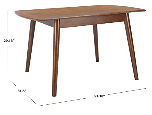 SAFAVIEH Home Collection Varda Walnut Manual Extension Dining Room Table