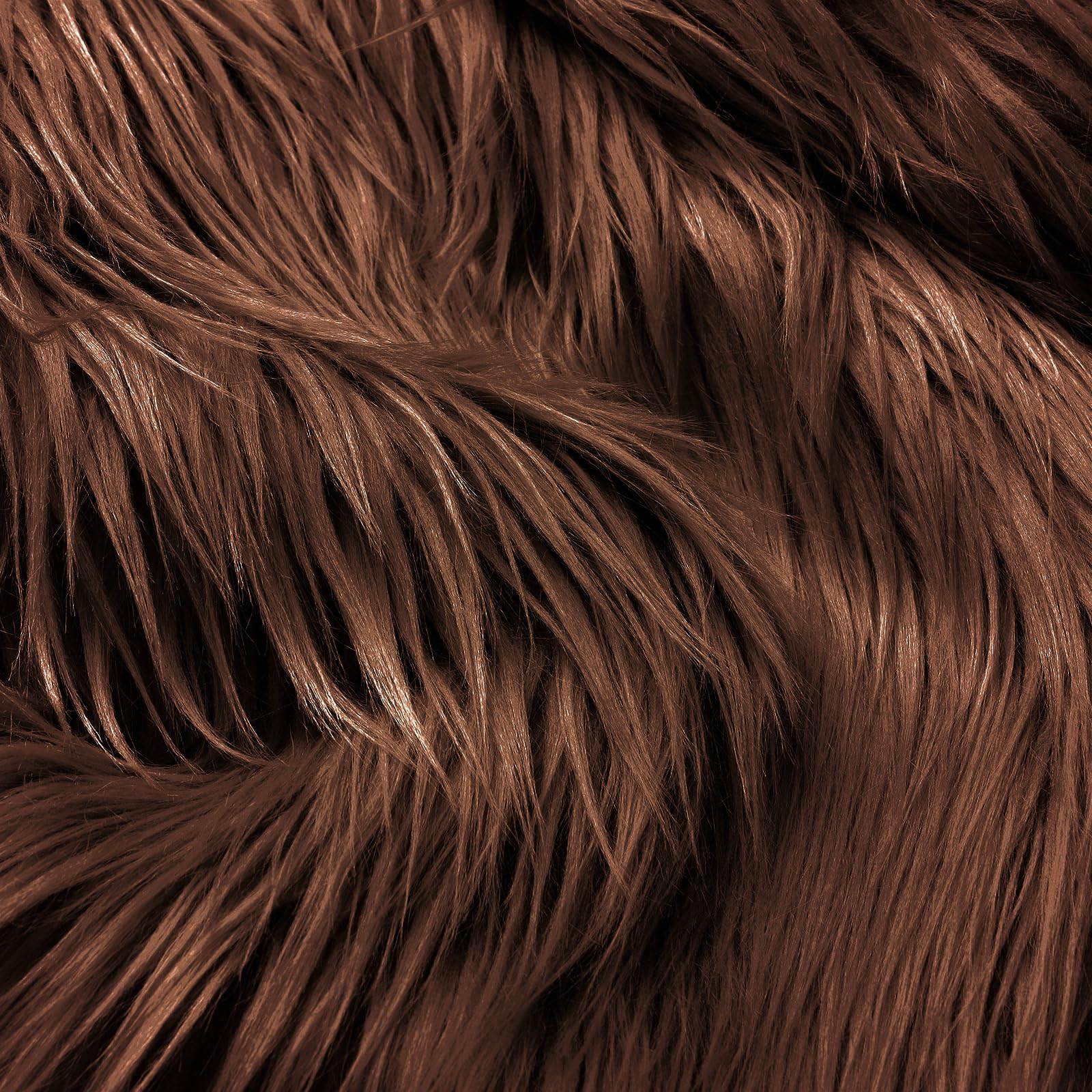 Tatuo Faux Fur Fabric Christmas Fluffy Fuzzy Craft Fake Fur Cuts Shaggy Synthetic Plush Patch Sewing DIY Winter Halloween Costume Gnome Beard Miniature Dolls Rugs Mats Gift(Brown,60 x 18 Inch)