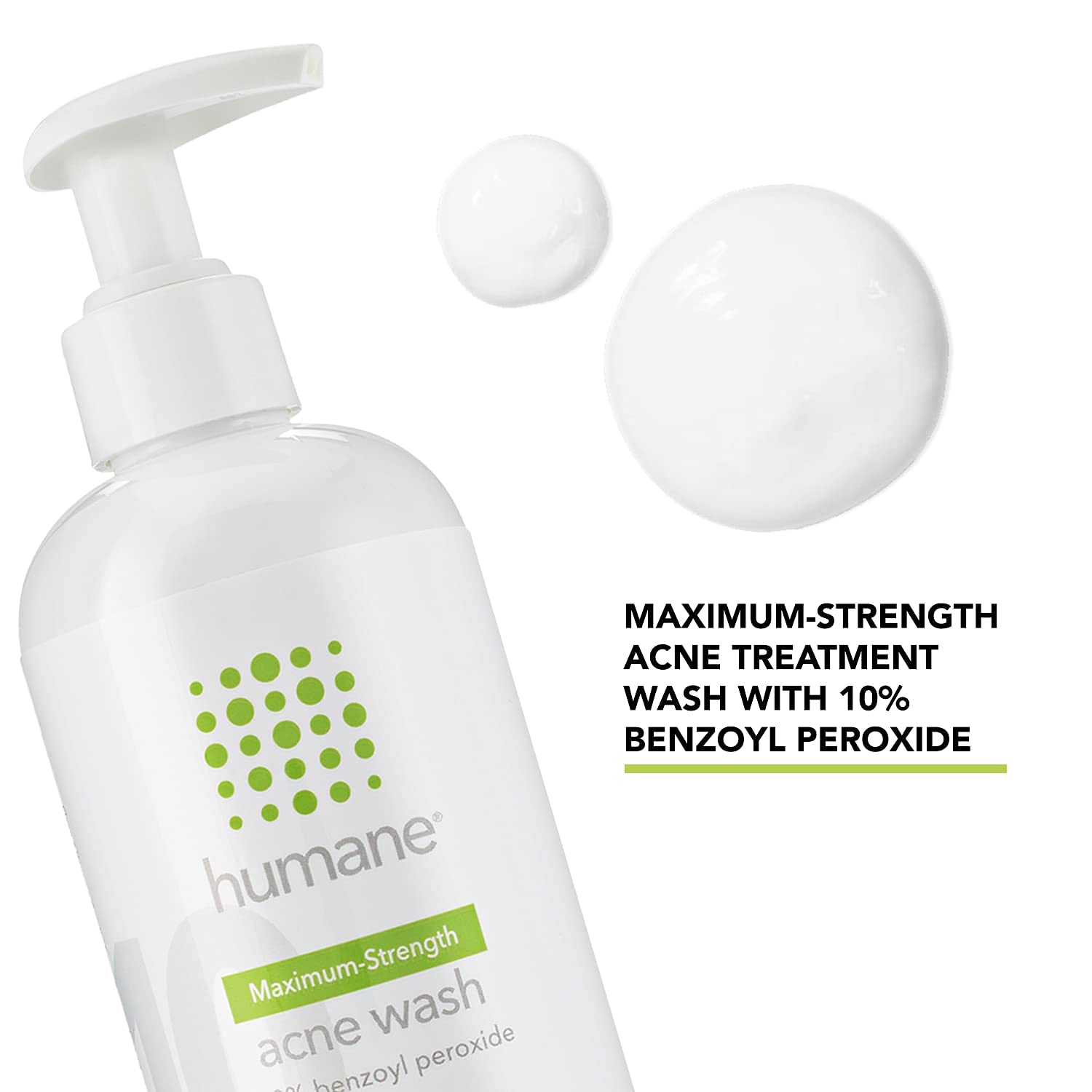 humane Maximum-Strength Acne Wash and Oil-Free Moisturizer Bundle - 10% Benzoyl Peroxide Acne Treatment