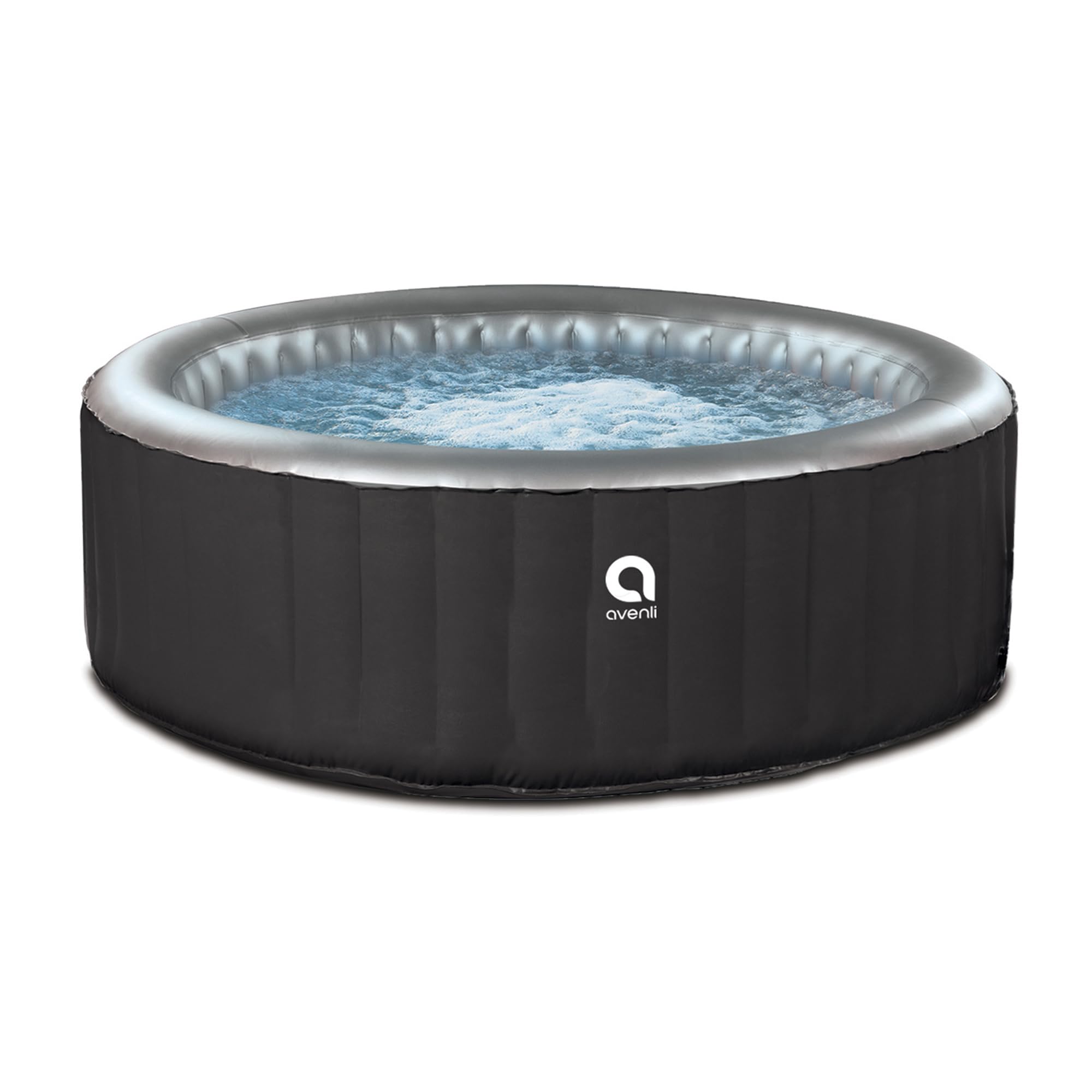 JLeisure Avenli London 181 Gallon 49 Inch 2 to 3 Person Inflatable Hot Tub Spa with Control Panel, Insulated Tub Cover and Floor Protector, Black
