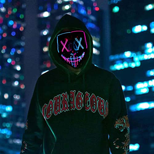 Stegosaurus Halloween LED Mask, LED Light up Mask Scary Mask for Halloween Festival Party, 2 colors Mask with 3 Light Modes