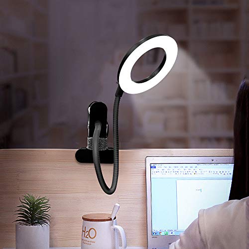Cyezcor Clip on Light Reading Lights, 48 LED USB Book Clamp Light , with 3 Color Modes 5 Brightness ,Eye Protection Desk Lamp, 360 ° Flexible Gooseneck Bed Night Light