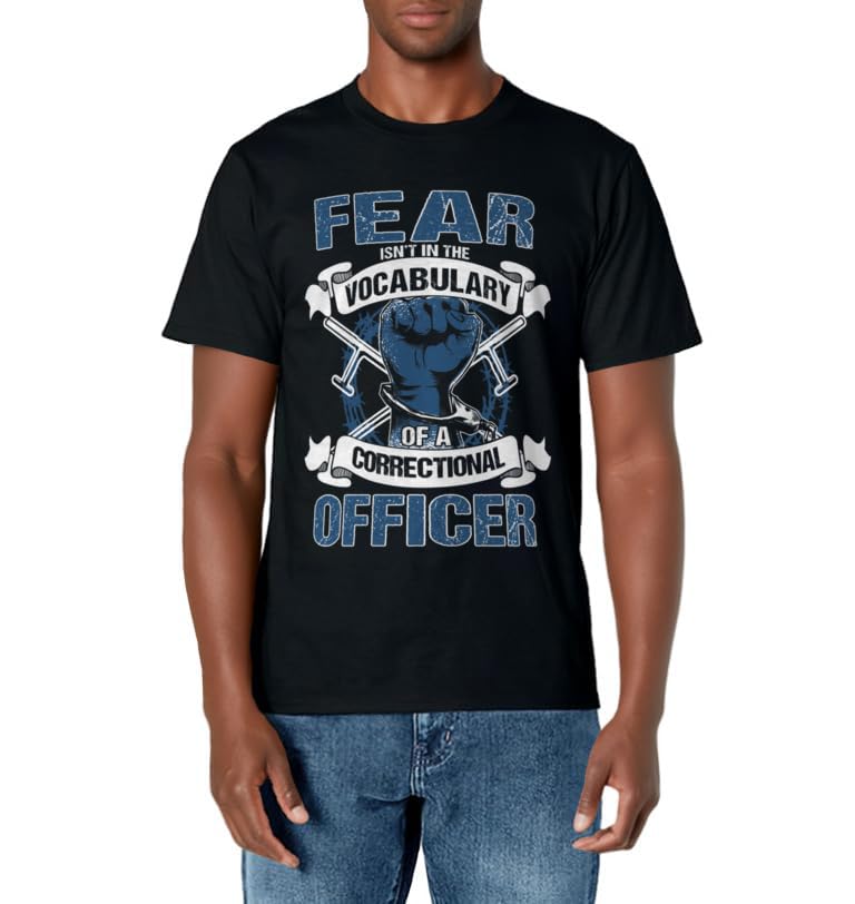 Cool Correctional Officer Apparel Correctional Officer T-Shirt - Men's Black Classic Fit Short Sleeve T-Shirt - Small