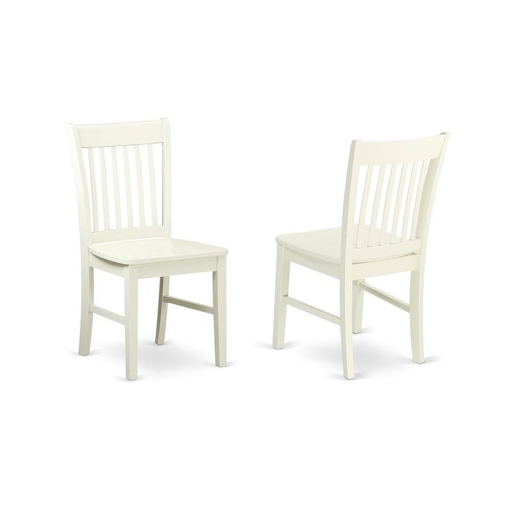 East West Furniture HBNF5-LWH-W 5 Piece Modern Dining Table Set Includes a Round Wooden Table with Pedestal and 4 Dining Room Chairs, 42x42 Inch, Linen White