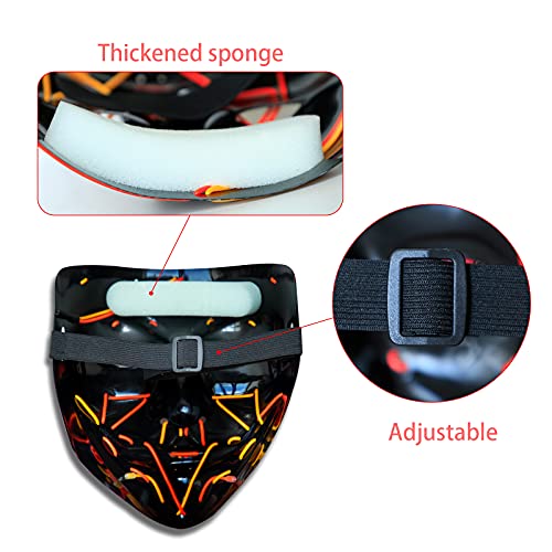 Stegosaurus Halloween LED Mask, LED Light up Mask Scary Mask for Halloween Festival Party, 2 colors Mask with 3 Light Modes