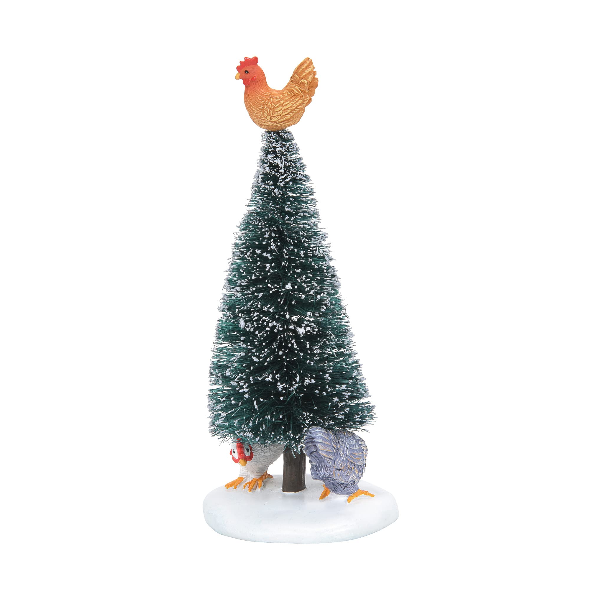 Department 56 Village Accessories Twelve Days of Christmas Three French Hens Tree Figurine, 5.5 Inch, Multicolor