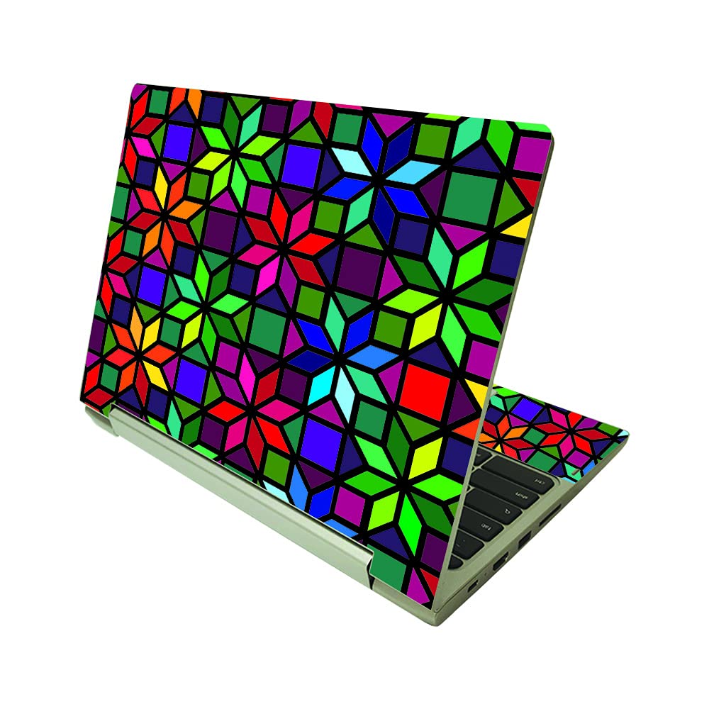 MightySkins Skin Compatible with Lenovo IdeaPad Flex 3 Chromebook 2-in-1 11.6" (2021) - Stained Glass Window | Protective, Durable, and Unique Vinyl Decal wrap Cover | Easy to Apply | Made in The USA