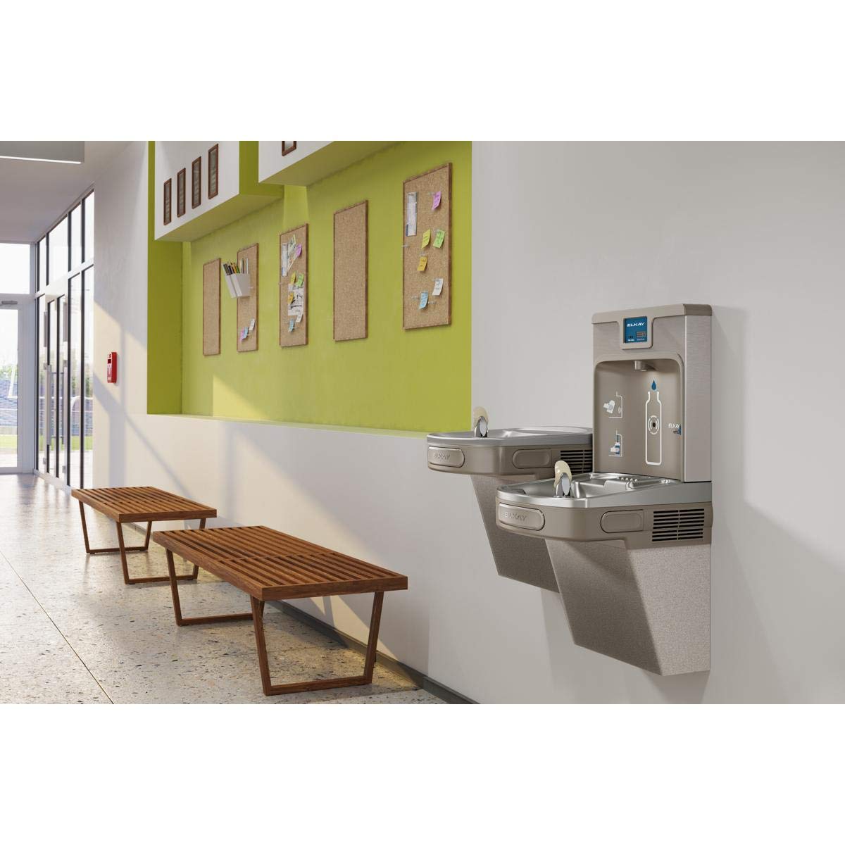 Elkay LZSTL8WSLP Enhanced EZH2O Bottle Filling Station, & Versatile Bi-Level ADA -Cooler, 39.50 x 19.00 x 36.75 inches & 51300C_3PK WaterSentry Plus -Replacement-Filter (Bottle Fillers), 3-Pack