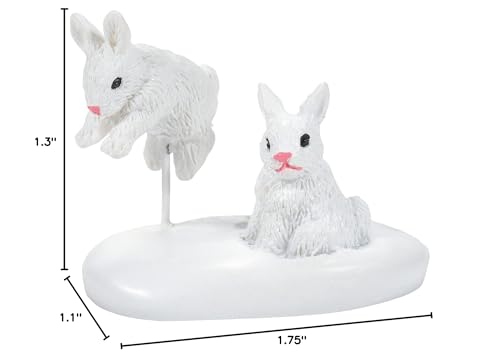 Department 56 Village Accessories Tiny Christmas Bunnies Figurine, 1.3 Inch, White