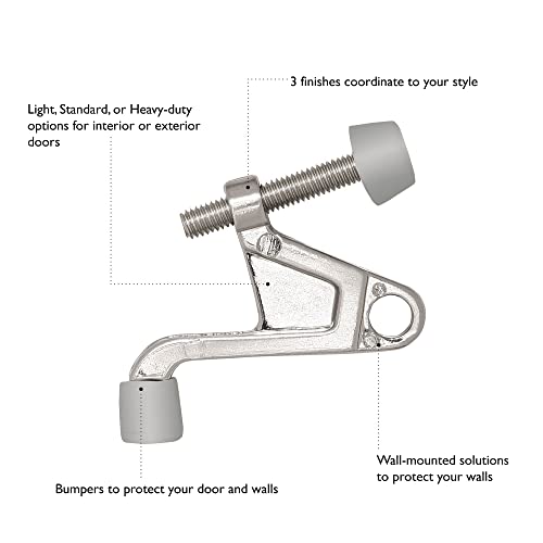 Design House 181834 Jumbo Hinge Pin Door Stop, Satin Nickel, 5-Pack