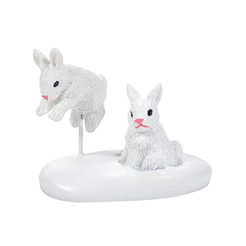 Department 56 Village Accessories Tiny Christmas Bunnies Figurine, 1.3 Inch, White
