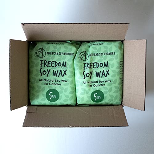 American Soy Organics- 10 lb of Freedom Soy Wax Beads for Candle Making β Microwavable Soy Wax Beads β Premium Soy Candle Making Supplies