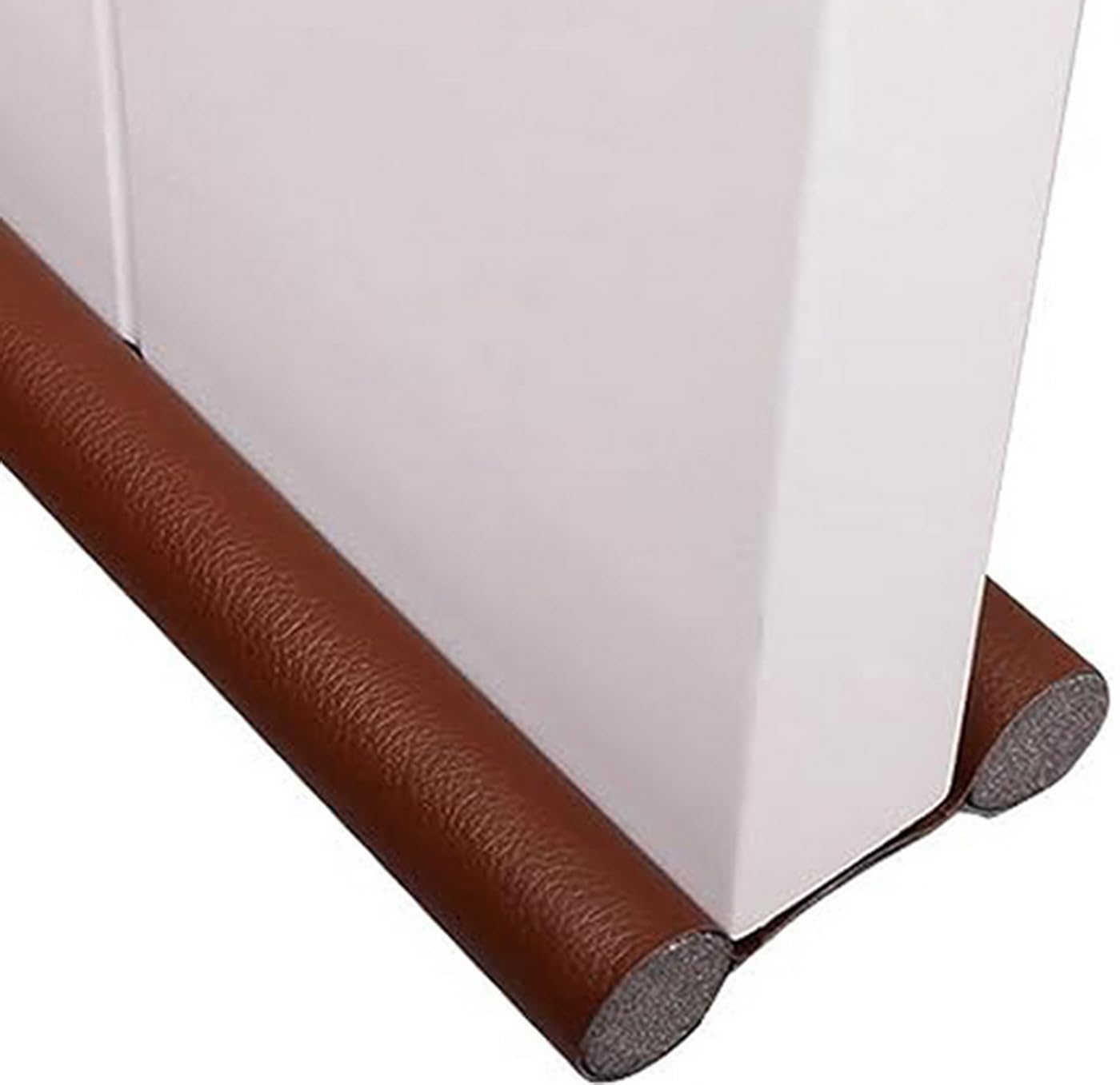 Kepfire Adjustable Under Door Draft Blocker 37 Inch for Double Doors - Noise Reducing & Dust Resistant Insulation Strip, Brown