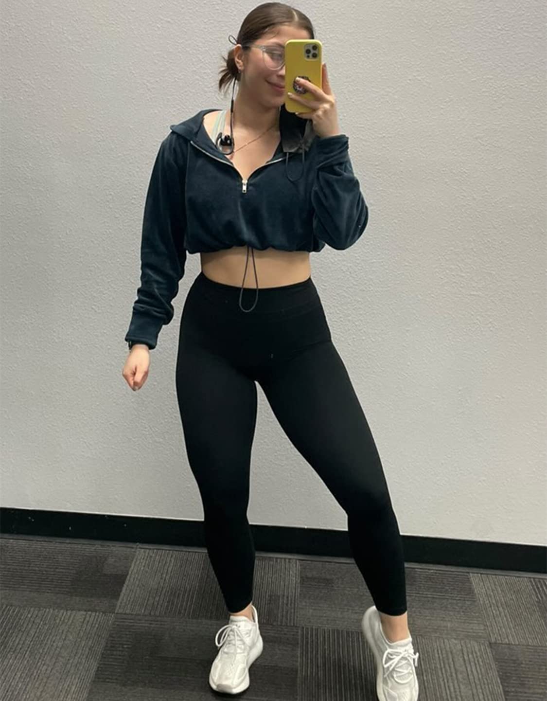 TomTiger Yoga Pants for Women 25''- High Waist Workout Leggings Tummy Control Butt Lifting Booty Tights 7/8 (Black,M)