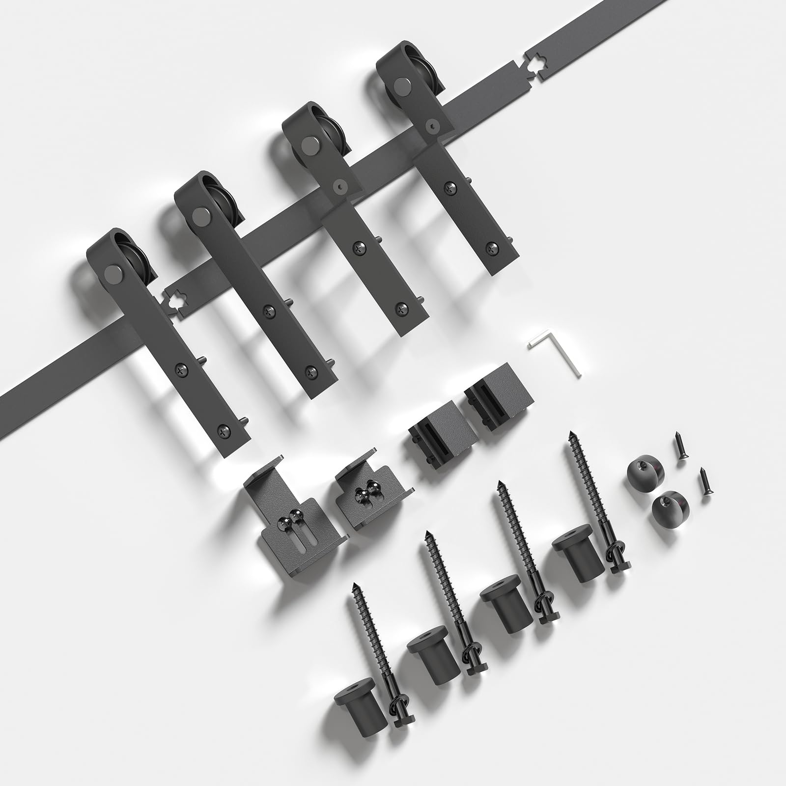 EaseLife 3 FT Mini Cabinet Bypass Double Sliding Barn Door Hardware Track Kit,Easy Install,Slide Smoothly Quietly,Apply for Storage Window TV Stand and Other Shielding (No Cabinet)