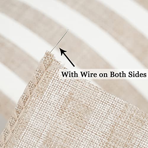 HUIHUANG Striped Burlap Ribbon Wired Grey White Stripe Rustic Wired Edge Ribbon 2.5 Inch X 10 Yards Grey Stripe Ribbon for Wreaths Crafts Gift Wrapping Decoration Basket Bows Holiday Home Decoration