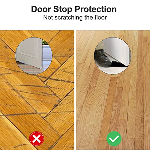 Door Stoppers 4 Pack Premium Rubber Door Stoppers Wedge Sturdy Stackable Door Stops for Carpet Heavy Duty Door Stoppers for Bottom of Door on Tile （Black）