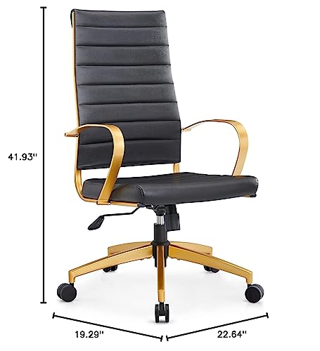 CAROCC Gold Office Chair Executive Office Chair Ergonomic High Back Conference Computer Chair with Lumbar Support White Executive Swivel Office Desk Chair 350+lb 4020 (Gold Black)