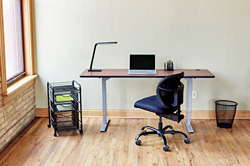 Safco Products Onyx Mesh 1 File Drawer and 2 Small Drawers Rolling File Cart 5213BL, Black Powder Coat Finish, Durable Steel Mesh Construction, Swivel Wheels for Mobility