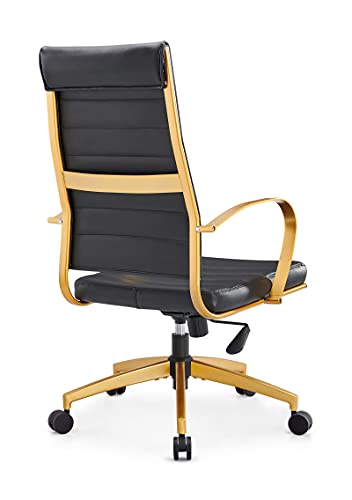 CAROCC Gold Office Chair Executive Office Chair Ergonomic High Back Conference Computer Chair with Lumbar Support White Executive Swivel Office Desk Chair 350+lb 4020 (Gold Black)