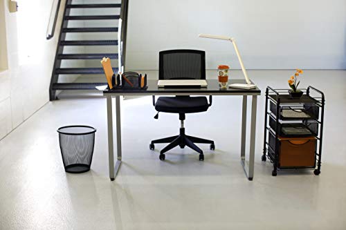 Safco Products Onyx Mesh 1 File Drawer and 2 Small Drawers Rolling File Cart 5213BL, Black Powder Coat Finish, Durable Steel Mesh Construction, Swivel Wheels for Mobility
