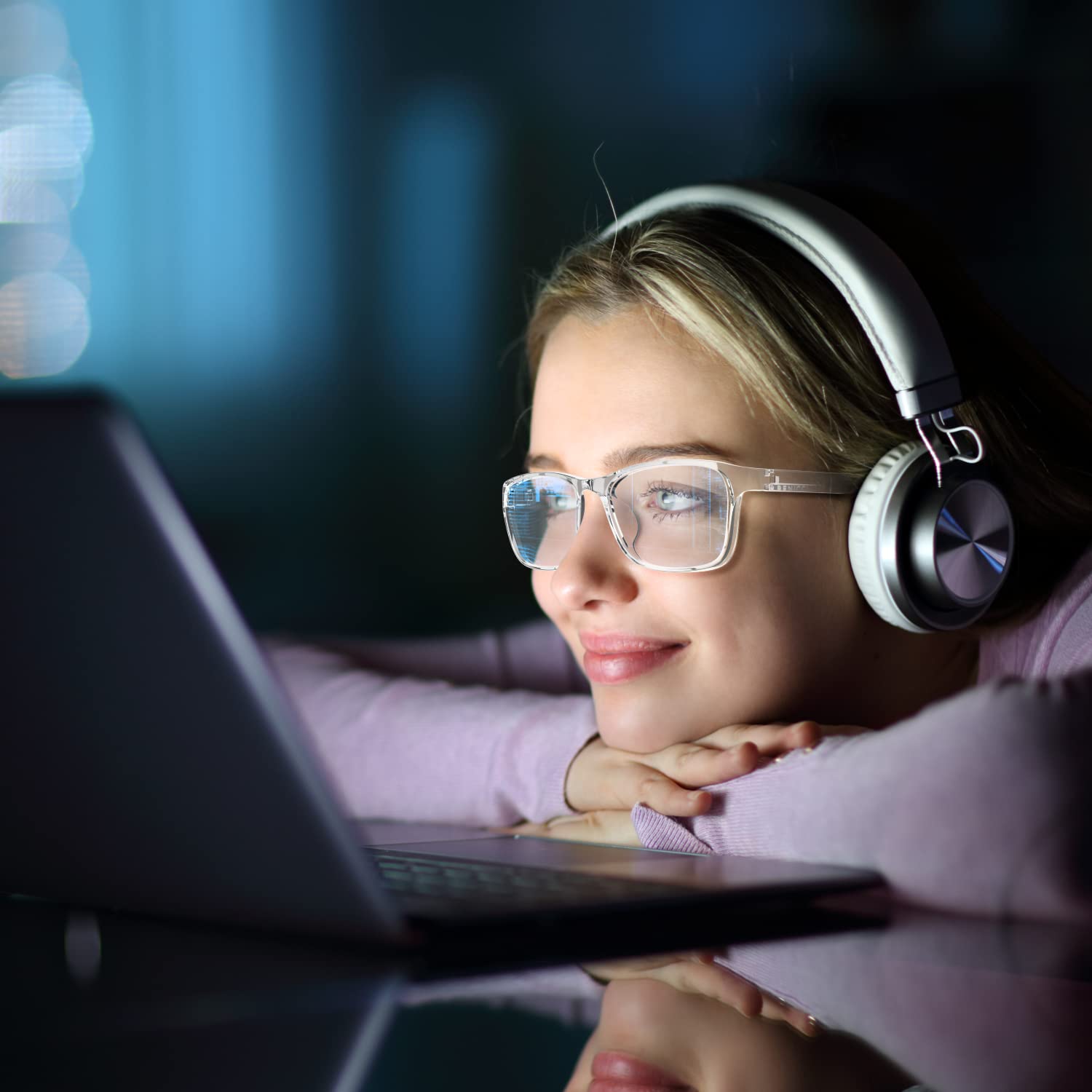 Stylish Blue Light Computer Blocking Glasses for Men and Women - Ease Digital Eye Strain, Dry Eyes, Headaches and Blurry Vision - Instantly Blocks Glare from Computers and Phone Screens, Case Included
