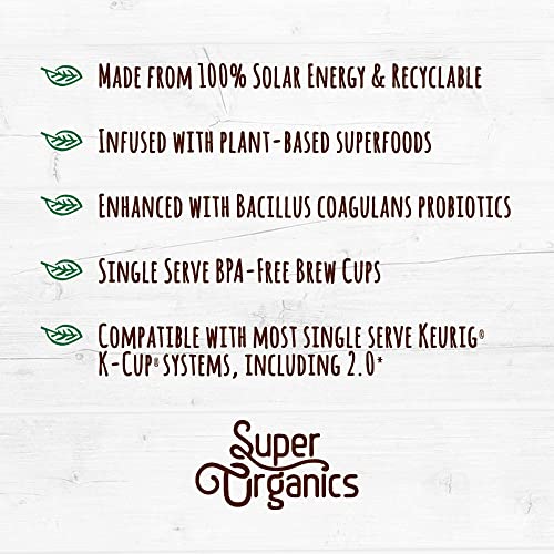 Super Organics Daily Defense Tea (Organic) with Superfoods and Probiotics (Keurig K-Cup Compatible) 10ct Single Serve Cups