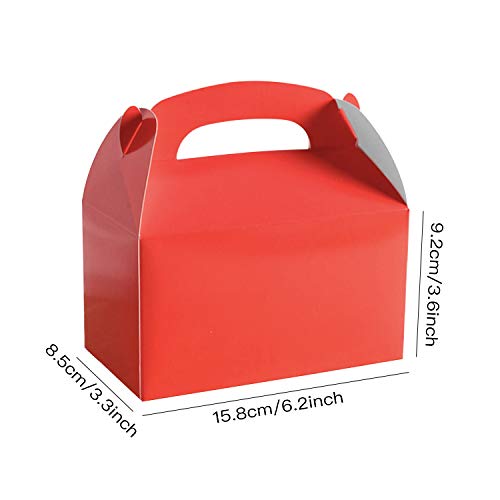 Rainbow Treat Boxes Party Favor Boxes,24 Pack Cardboard Gift Boxes for Bridesmaid Proposal/Birthday/Party/Wedding, Red Kraft Paper Present Packaging Box with Lids (6.2 x 3.5 x 3.6 In)