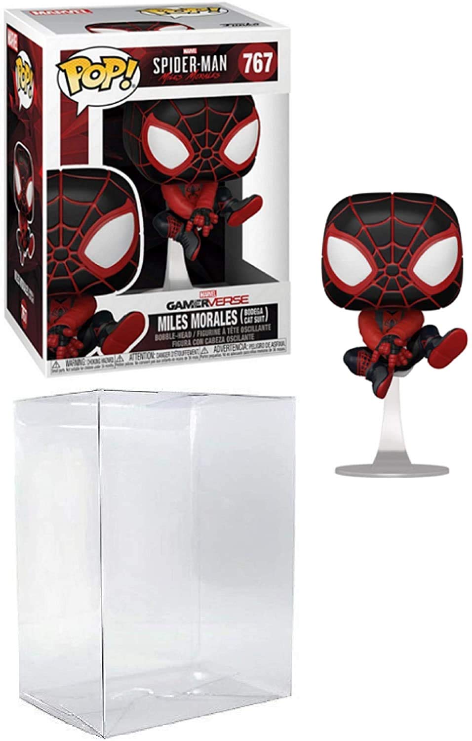 Spider-Man Miles Morales Bodega Cat Suit Pop # 767 Marvel Gamerverse Vinyl Figure (Bundled with EcoTek Protector to Protect Display Box)