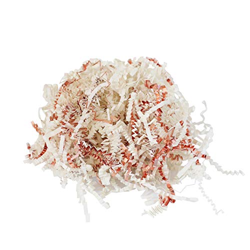 BonBon Paper Premium Crinkle Cut Paper - Elegant Rose Gold & Ivory - Gift Box Filler, Baskets & Breakables - Recycled Fibers - 1 lb. or 10 lbs. (1 LB)
