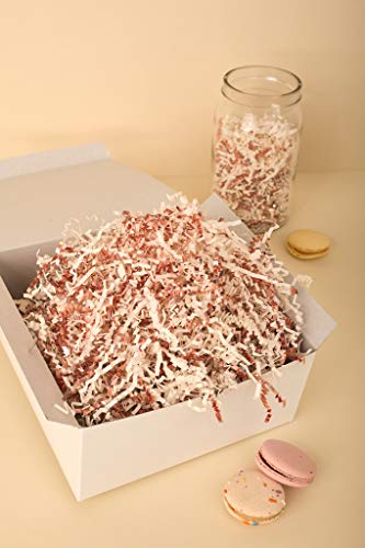 BonBon Paper Premium Crinkle Cut Paper - Elegant Rose Gold & Ivory - Gift Box Filler, Baskets & Breakables - Recycled Fibers - 1 lb. or 10 lbs. (1 LB)