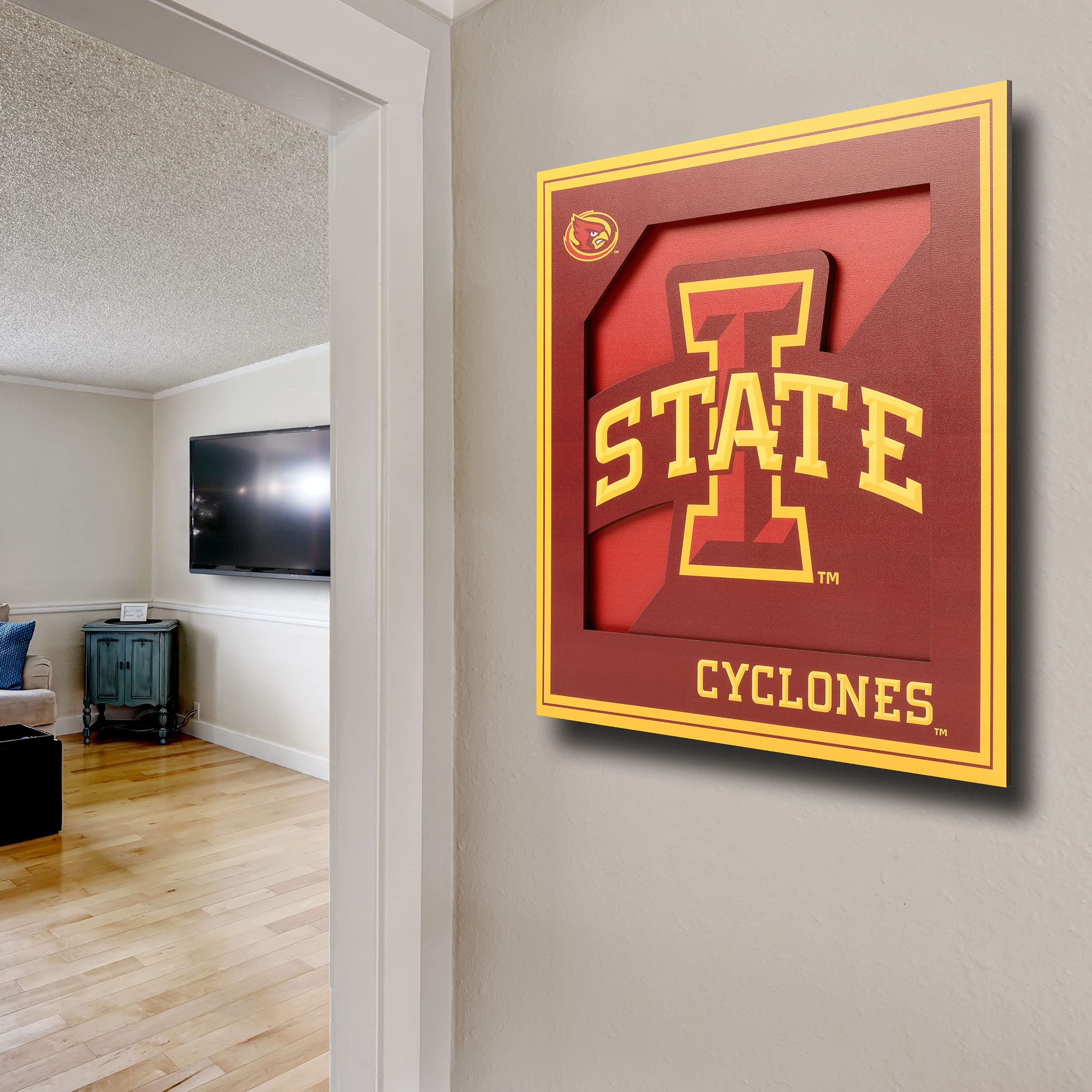 YouTheFan NCAA Iowa State Cyclones 3D Logo Series Wall Art - 12x12