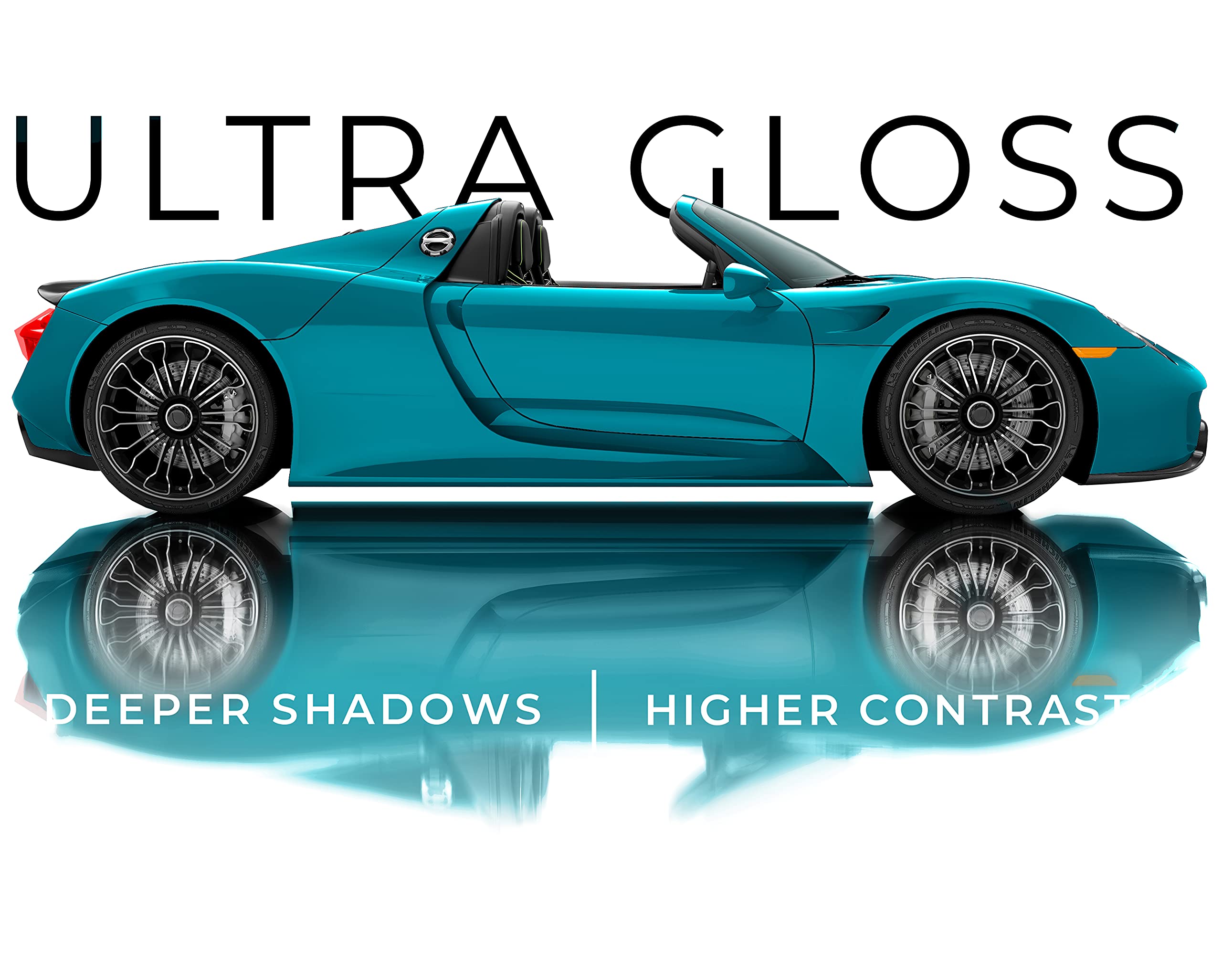 VViViD+ Ultra Gloss Miami Blue Vinyl Car Wrap (1ft x 5ft)