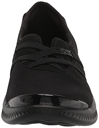 BZees Womens Niche II Ballet Flat Black Metallic 6 M