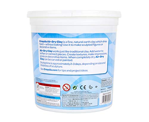 Crayola Air Dry Clay for Kids, Natural White Modeling Clay, 5 Lb Bucket [Amazon Exclusive]