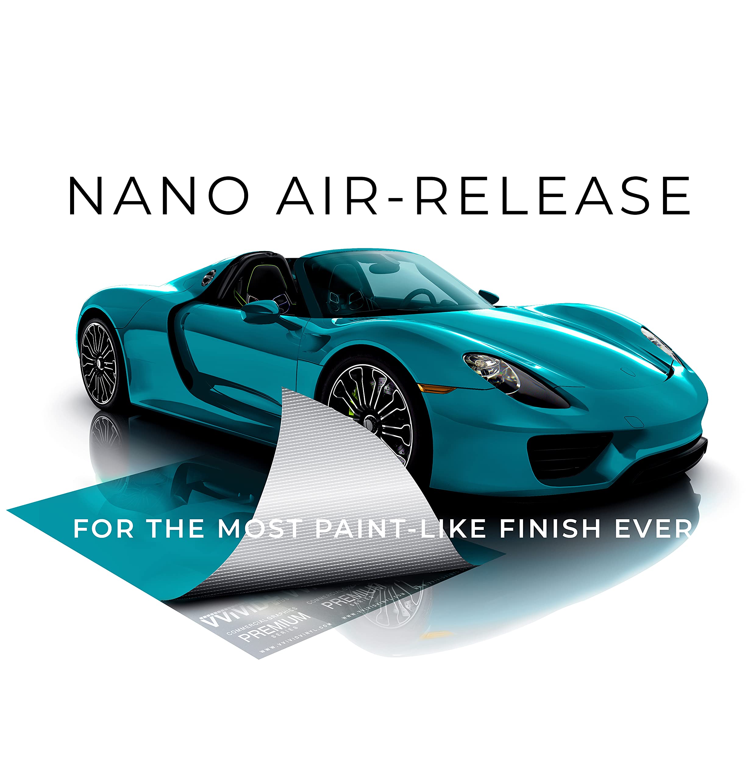 VViViD+ Ultra Gloss Miami Blue Vinyl Car Wrap (1ft x 5ft)