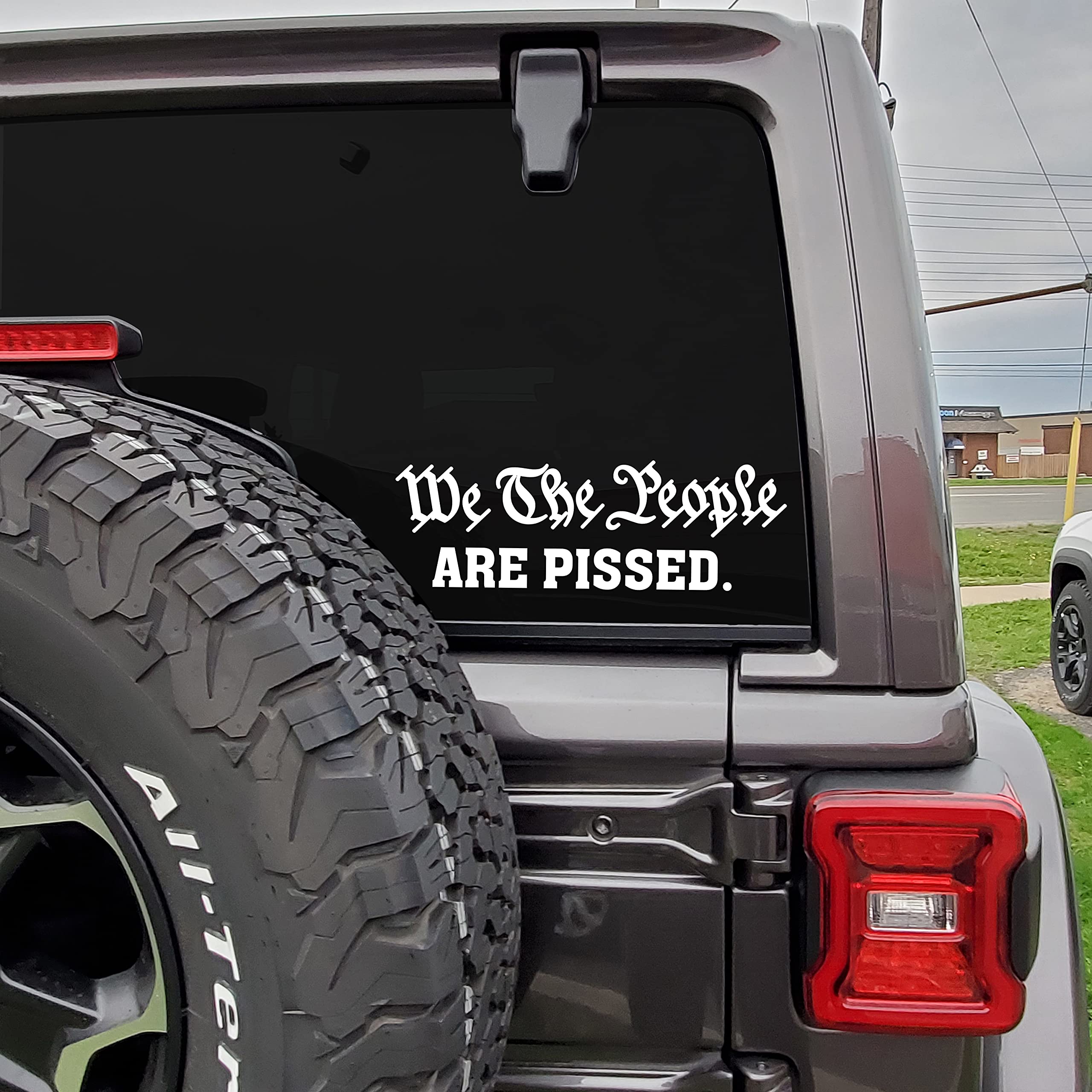 MAZ DISTRIBUTIONS - We The People are Pissed Sticker – Vinyl Decal for Laptop – Waterproof Sticker for Waterbottle – Indoor and Outdoor Sticker for Window – Easy Use for Car, Van & Bike - MAZ 429