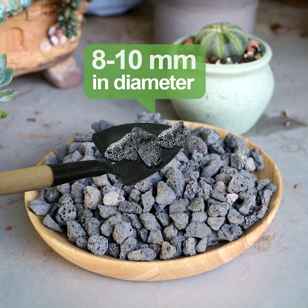 2.7lb Black Horticultural Lava Rock Bonsai Drainage Gravel Decorative Stones for Indoor Potted Plants Succulent Cactus Gritty Planting Medium Volcanic Pebbles for Terrarium, Gardening, Top Dressing