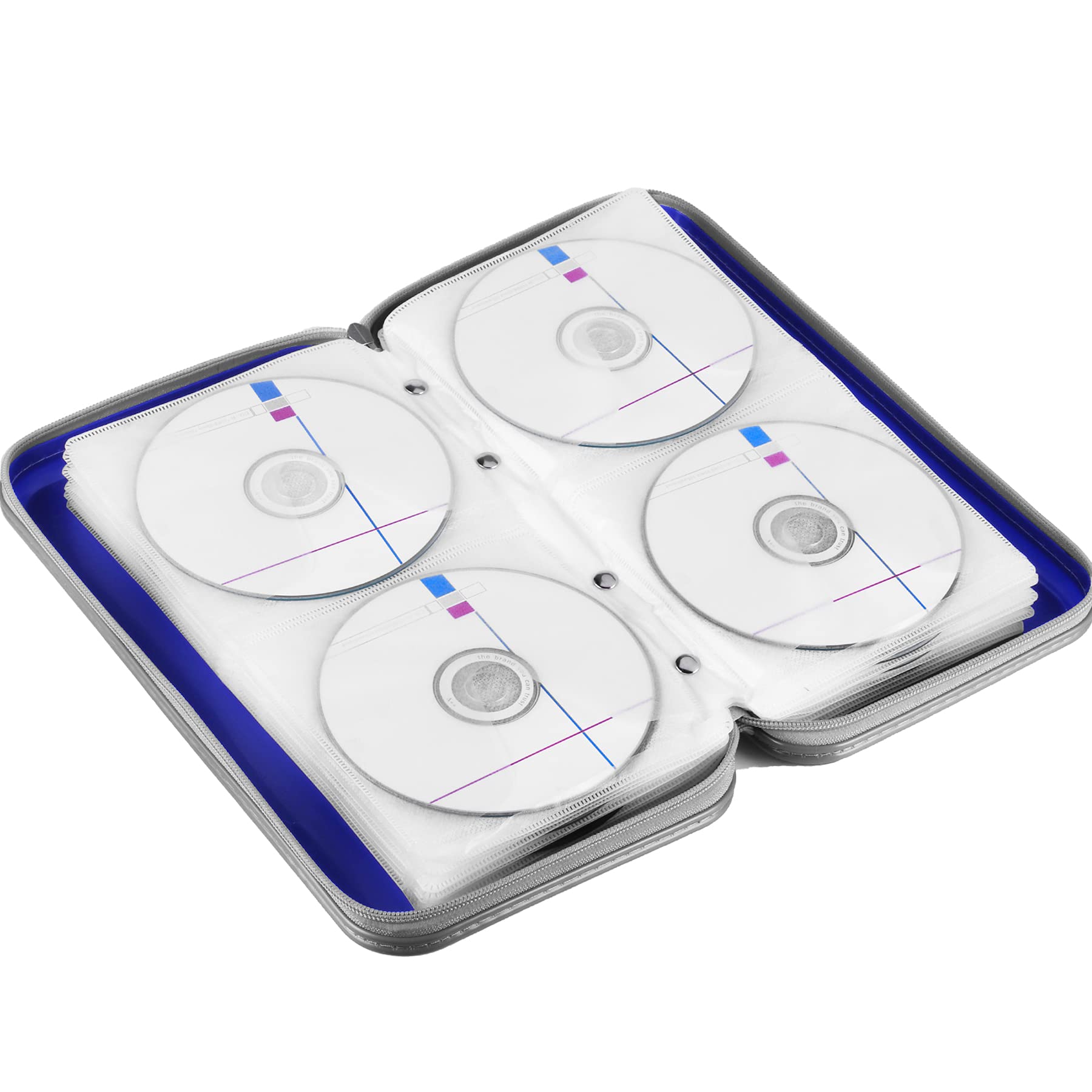 UYYE Auto Car CD case，72 Capacity Plastic CD/DVD Protective Case Storage Organizer，Portable CD/VCD/DVD Storage Case，Car Interior Accessories with Hard Plastic Protective Holder for CD Storage（Blue）