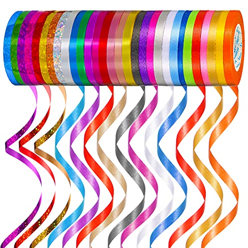 30 Rolls Curling Ribbon Shiny Metallic Balloon String Roll Gift Wrapping Ribbons for Crafts, Wedding, Valentines, Birthday, Party Decoration(Mixed Colors,Classic Style)