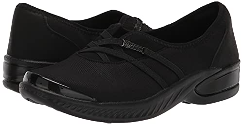 BZees Womens Niche II Ballet Flat Black Metallic 6 M