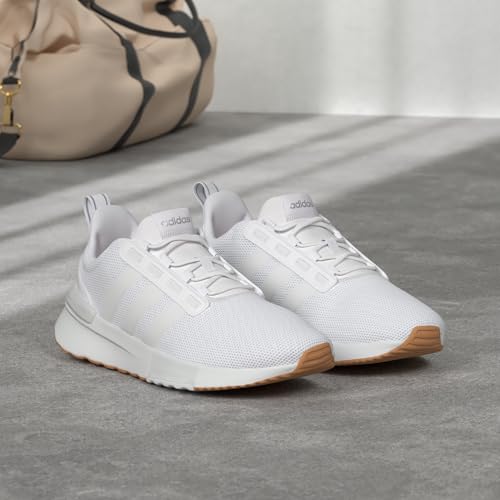 adidas Women's Racer TR21 Running Shoe, White/White/Grey, 8.5