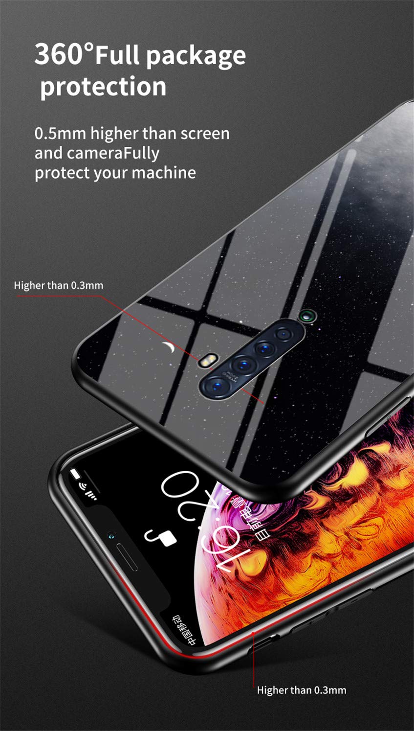 IVY Tempered Glass Starry Sky Case for Oppo Reno2 Case - F