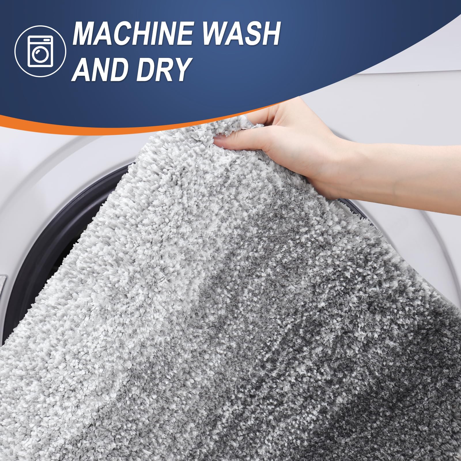 OLANLY Bathroom Rugs Mat 36x24, Extra Soft Absorbent Microfiber Bath Rugs, Rubber Backing, Quick Dry, Machine Washable Bath Mats for Bathroom Floor, Tub, Shower and Home Decor Accessories, Grey