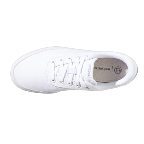 adidas Women's Vulc Raid3r Skate Shoe, White/White/Silver Metallic, 6.5