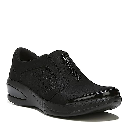 BZees Womens Florence Loafer, Black/Leopard, 6.5 US